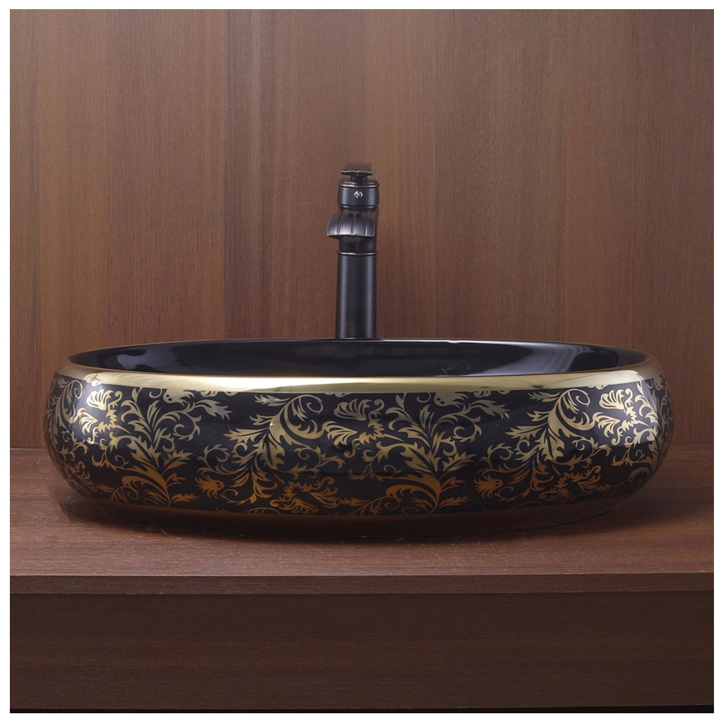 Toyo Wash Basin showroom Near me | Toyo 103 Black & Golden Wash Basin ...