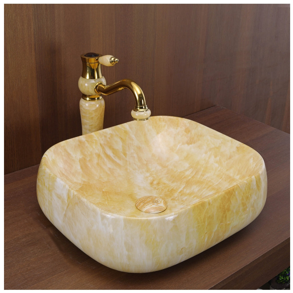 Toyo 365 Yellow Onyx Glossy Wash Basin — Saini World