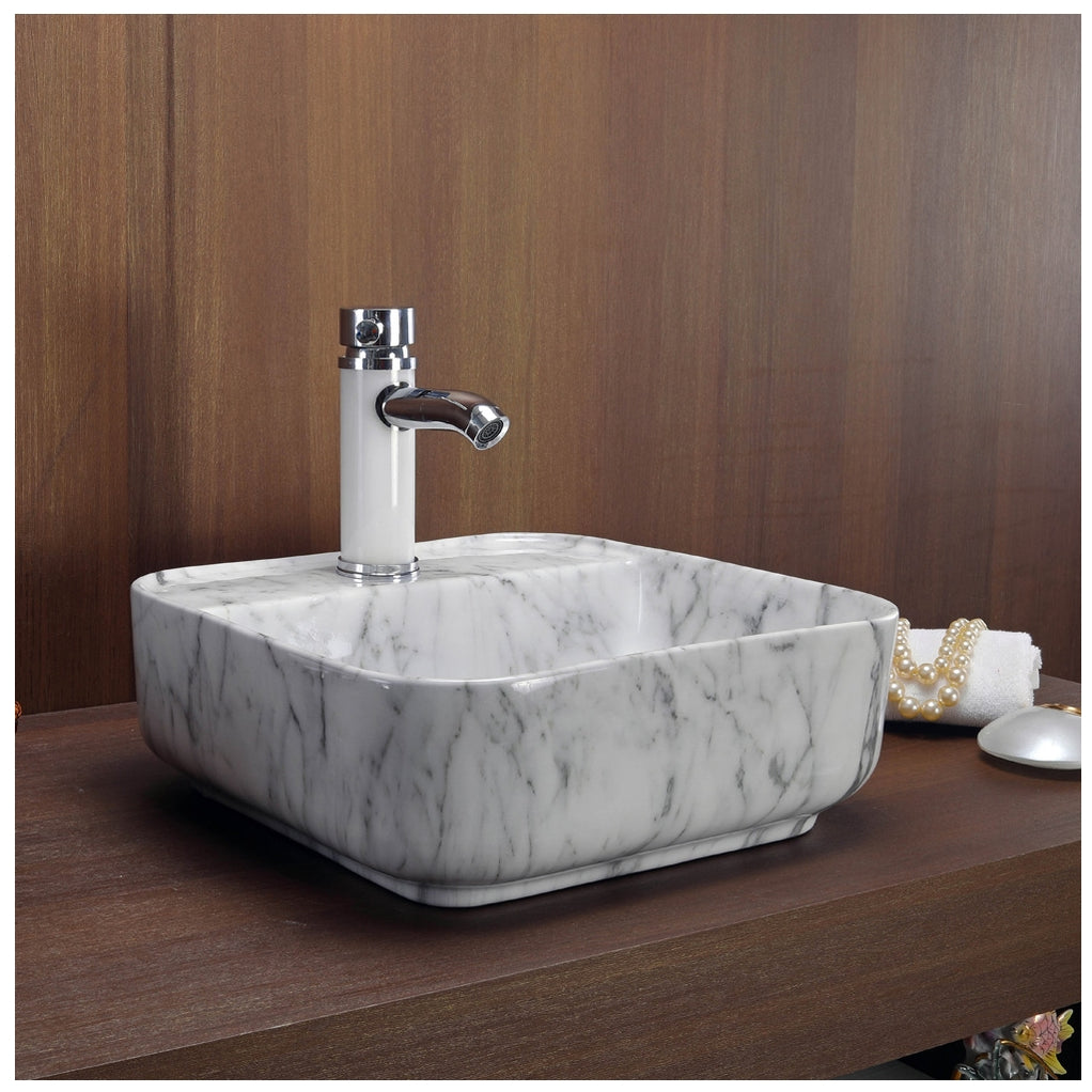 Toyo 374 White Marble Matt Wash Basin — Saini World